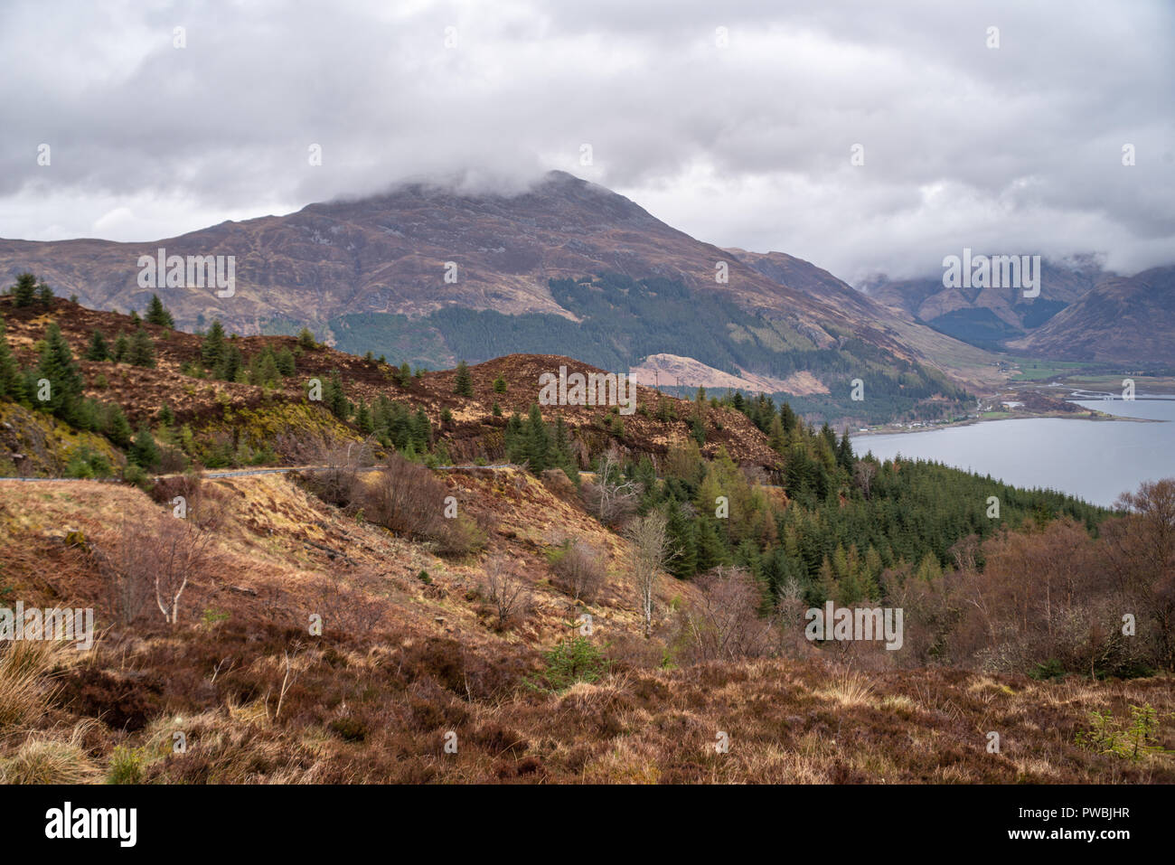 Viewpoint at Ratagan forest over Loch Duich and the surrounding ...