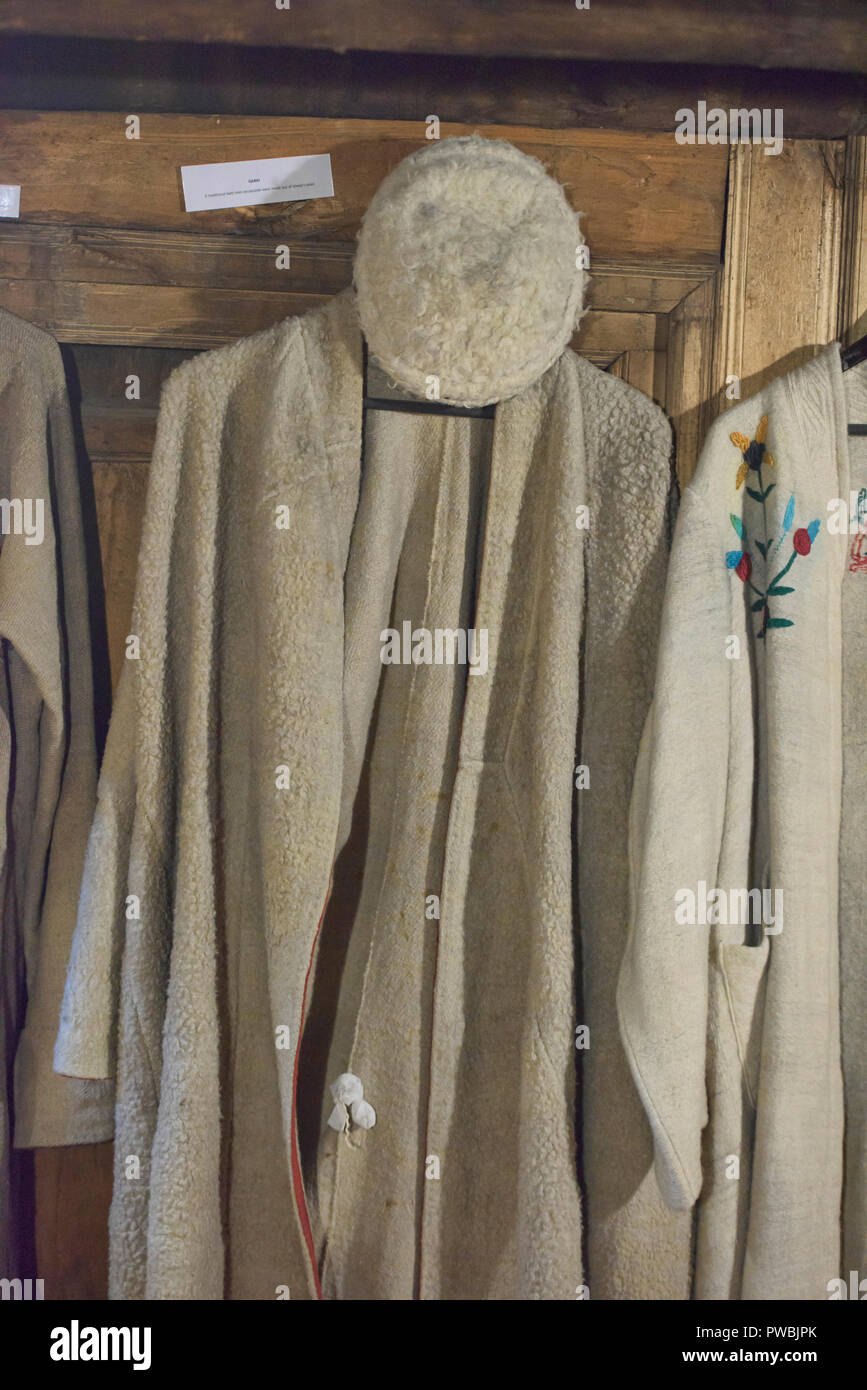 Tradtional men's cloak "Qabai," displayed in the Heritage House in the ...