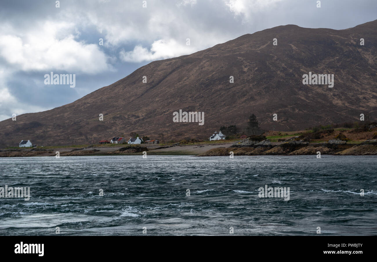 The Strait of Kyle Rhea, Glenelg, Kylerhea, West Highland, Scotland, uk ...