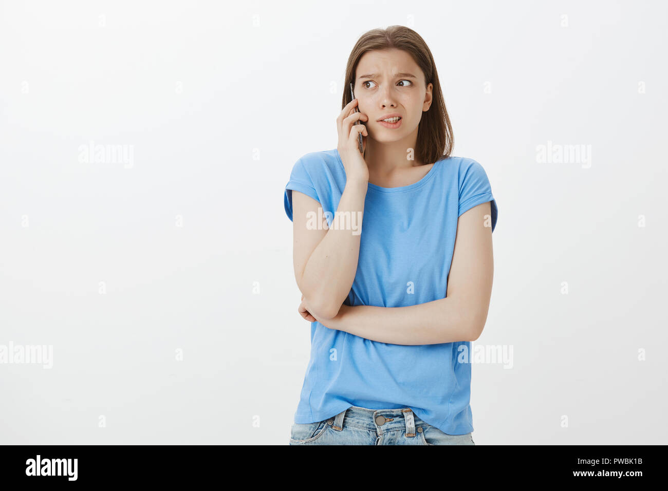 Anxious female student calling angry teacher to apologize for not ...