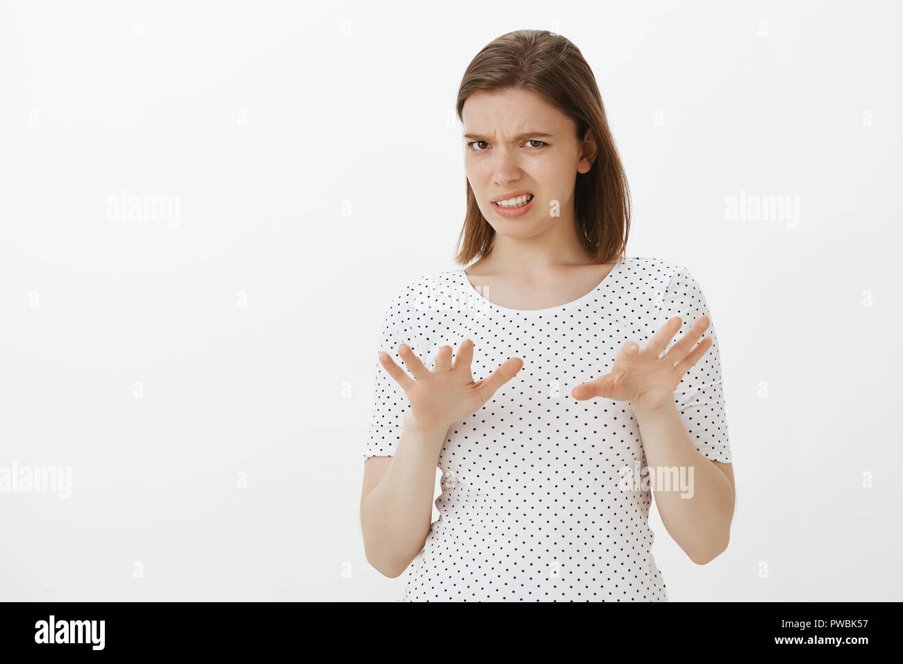 Woman expressing disgust rejection hi-res stock photography and images ...