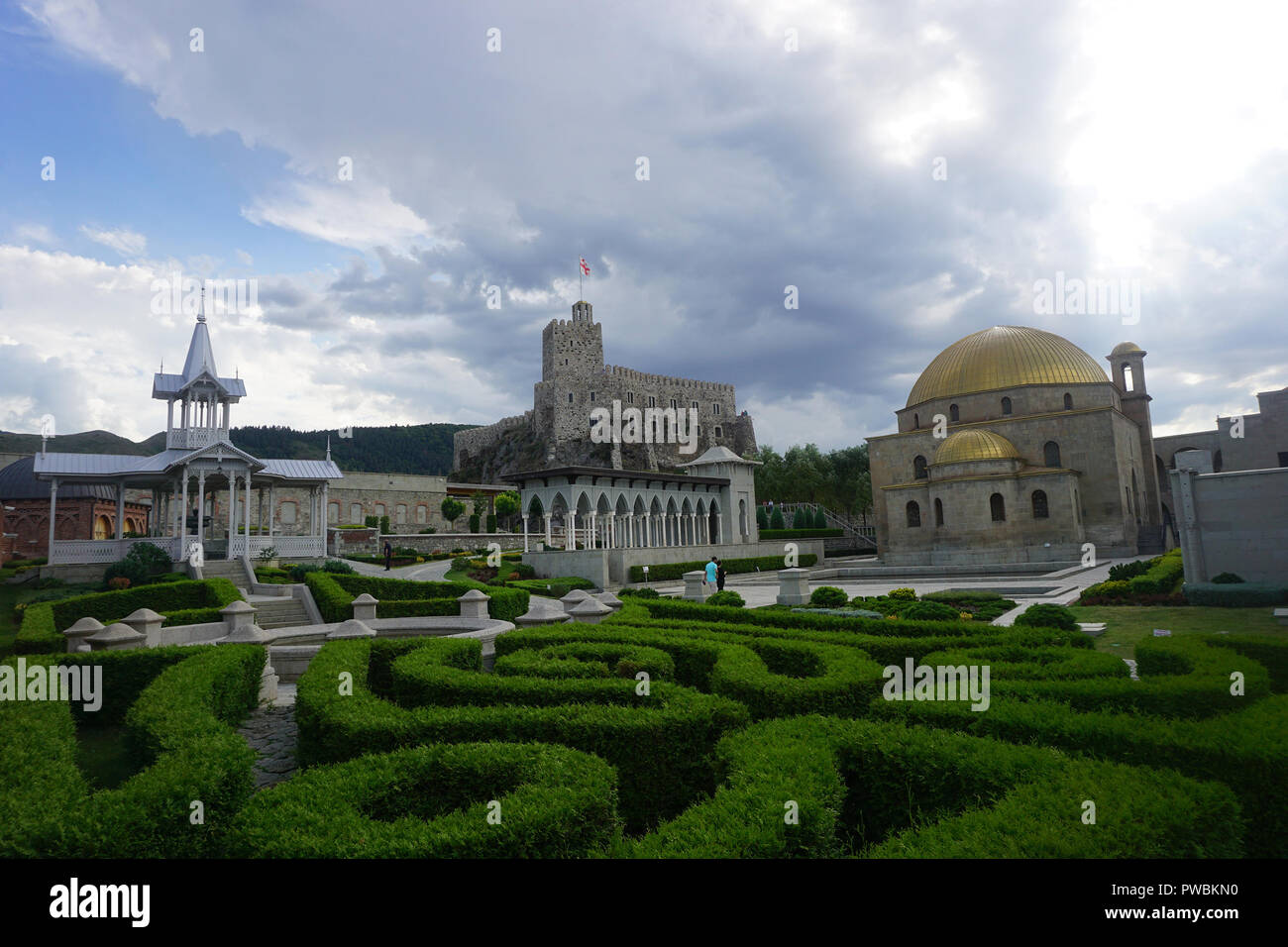 Akhaltsikhe Rabati Castle Fortress Complex Clipped Hedge with Pavilion ...