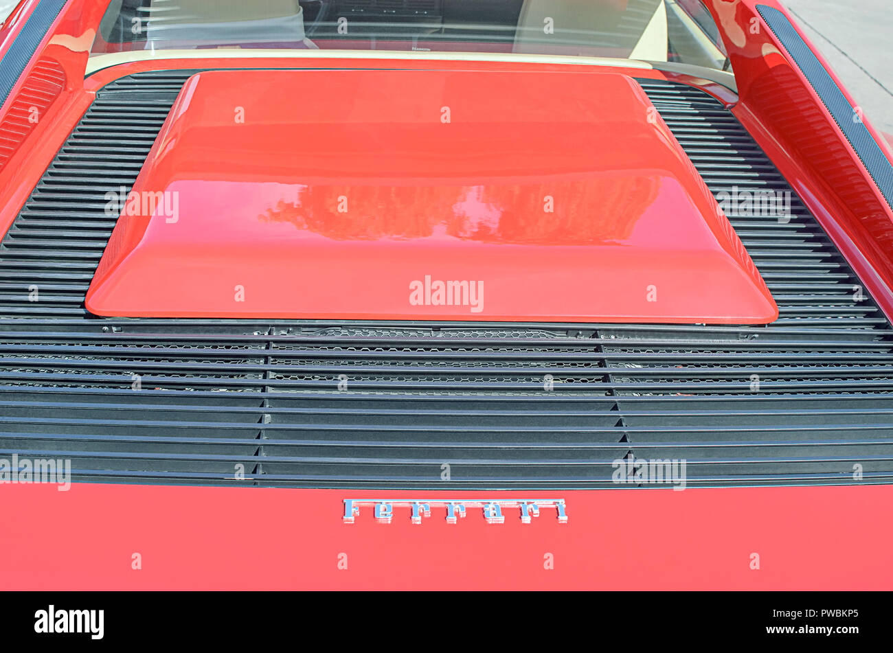 Spectacular meeting of Ferrari cars, during the patronal festivals of ...