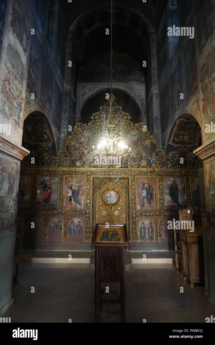 Bodbe Monastery Church Iconostasis with Frescoes Icons and Lamp Stock ...