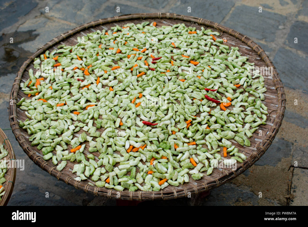 Dried Colorful Vegetables in the market of Hoi An, Vietnam Stock Photo ...