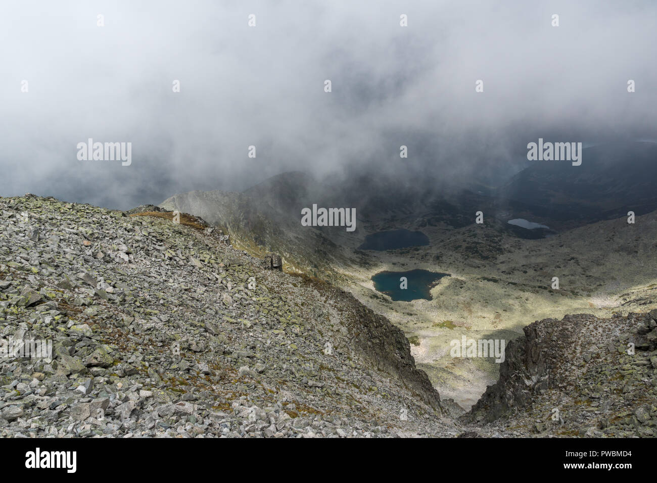 Amazing panoramic view from Musala peak, Rila mountain, Bulgaria Stock ...