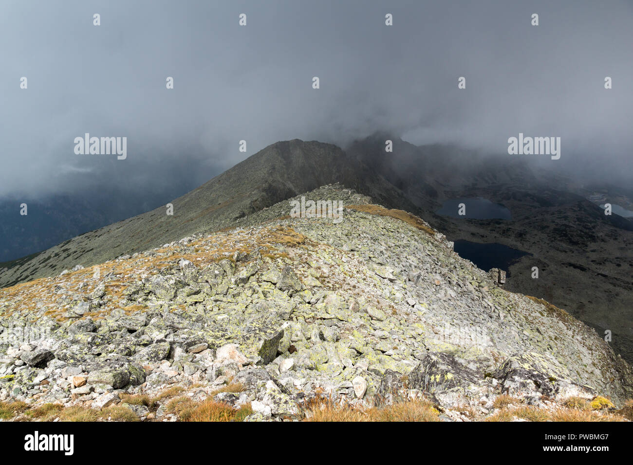 Amazing panoramic view from Musala peak, Rila mountain, Bulgaria Stock ...