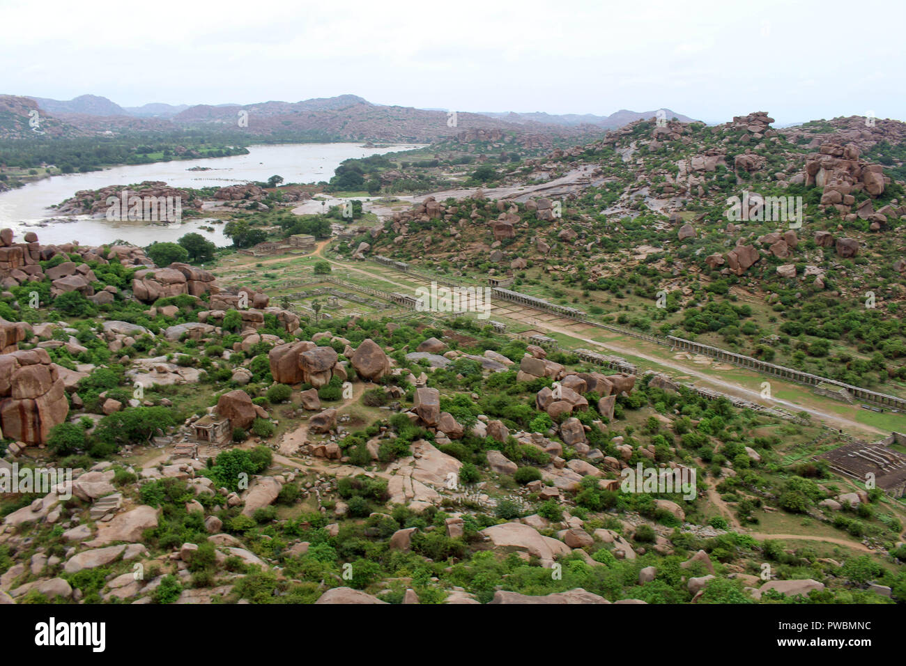 Hiking down the Matanga Hill from the top in Hampi. Taken in India ...