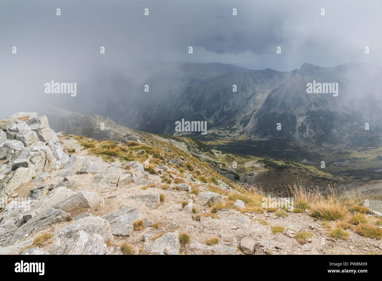 Amazing panoramic view from Musala peak, Rila mountain, Bulgaria Stock ...