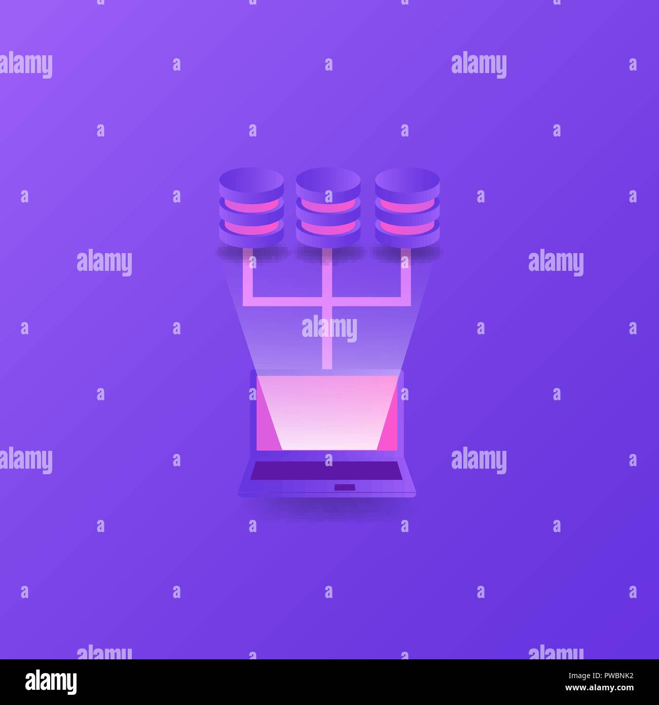 Internet connection to the database. Vector illustration Stock Vector ...