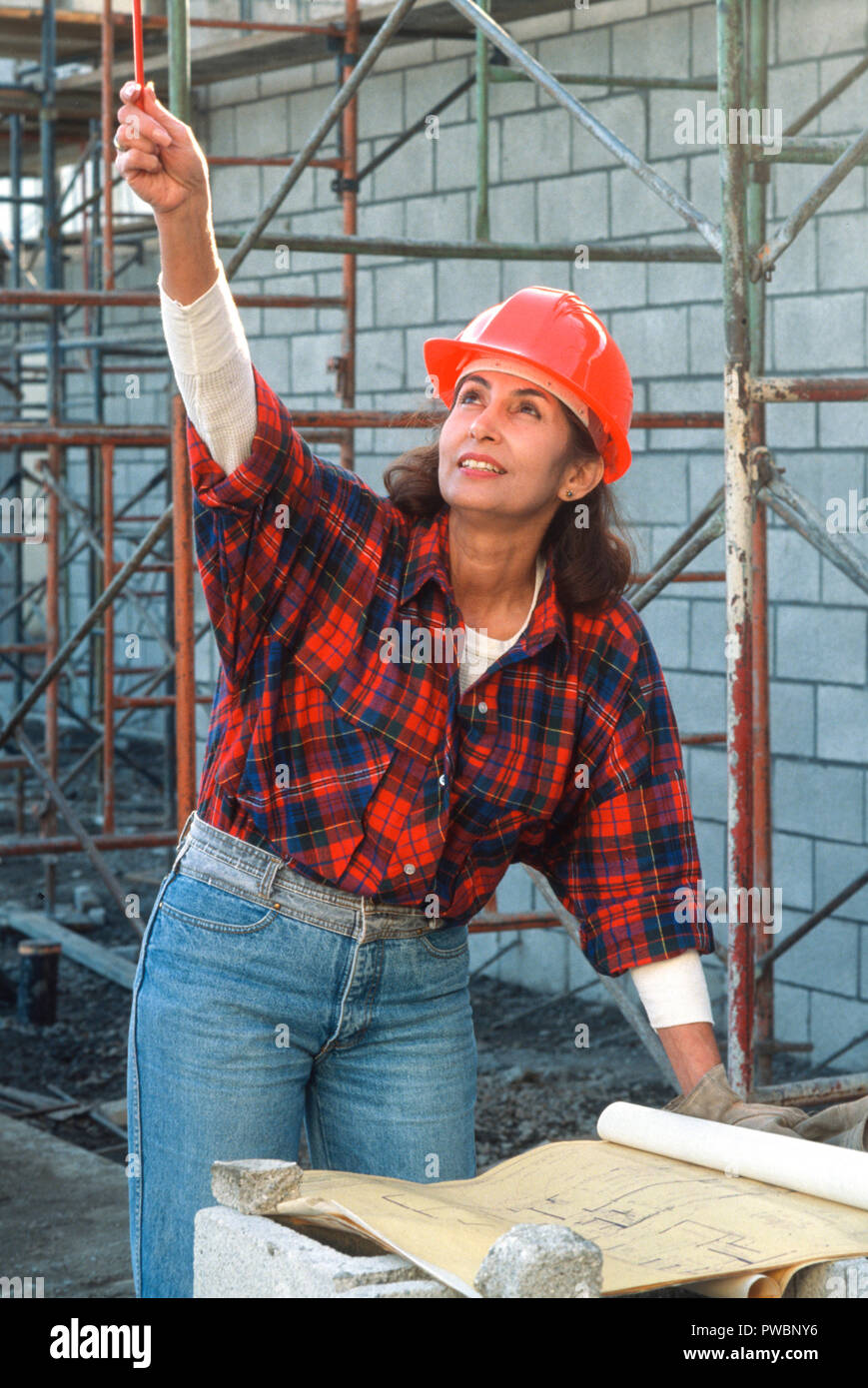 Female construction worker on site, USA Stock Photo - Alamy