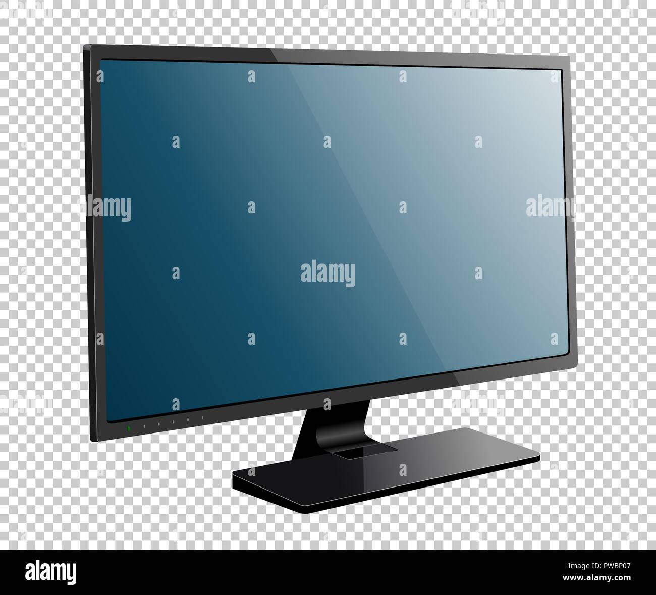 Realistic TV screen. Modern stylish lcd panel, led type. Large computer ...