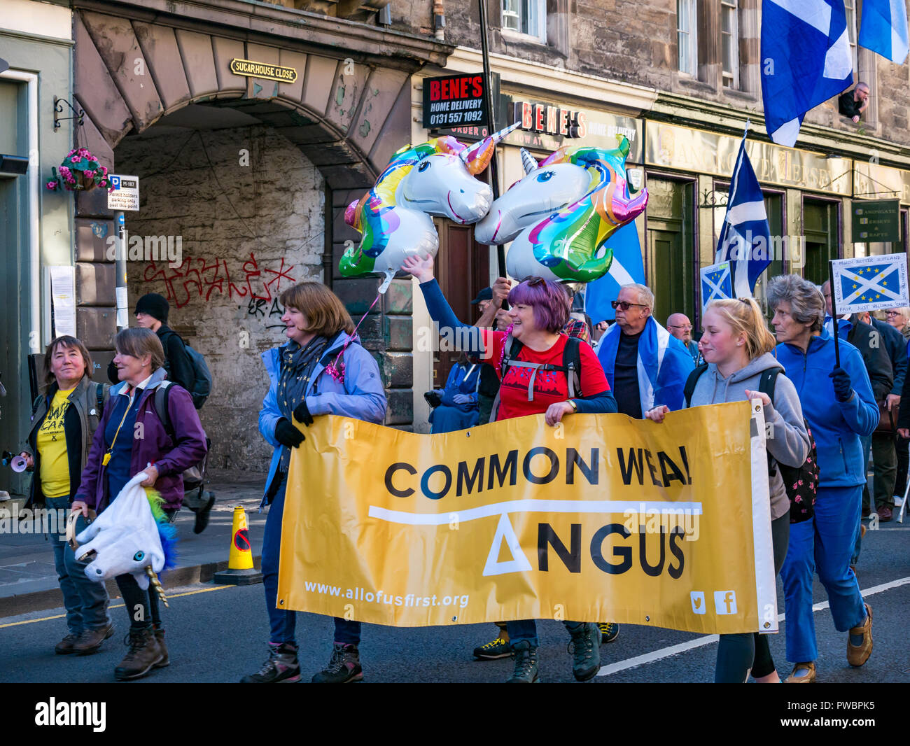People from Angus marching at All Under One Banner AUOB Scottish ...