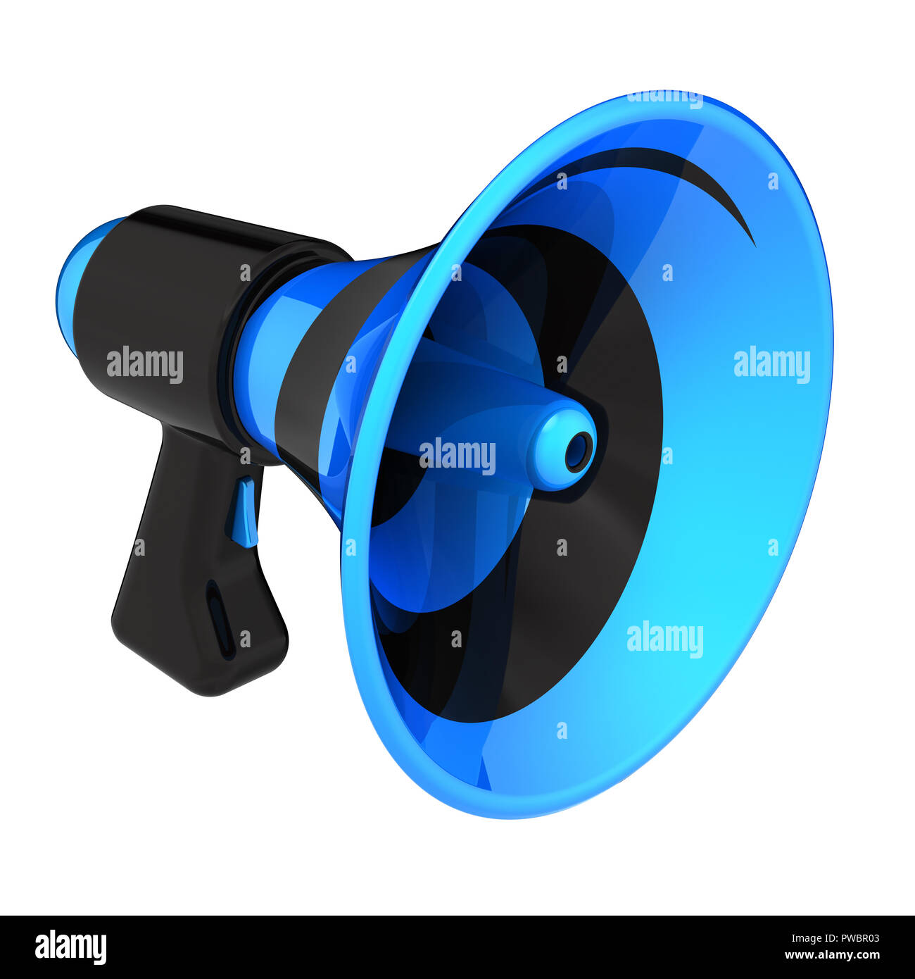 blue bullhorn stylish, communication megaphone, news blog loudspeaker ...