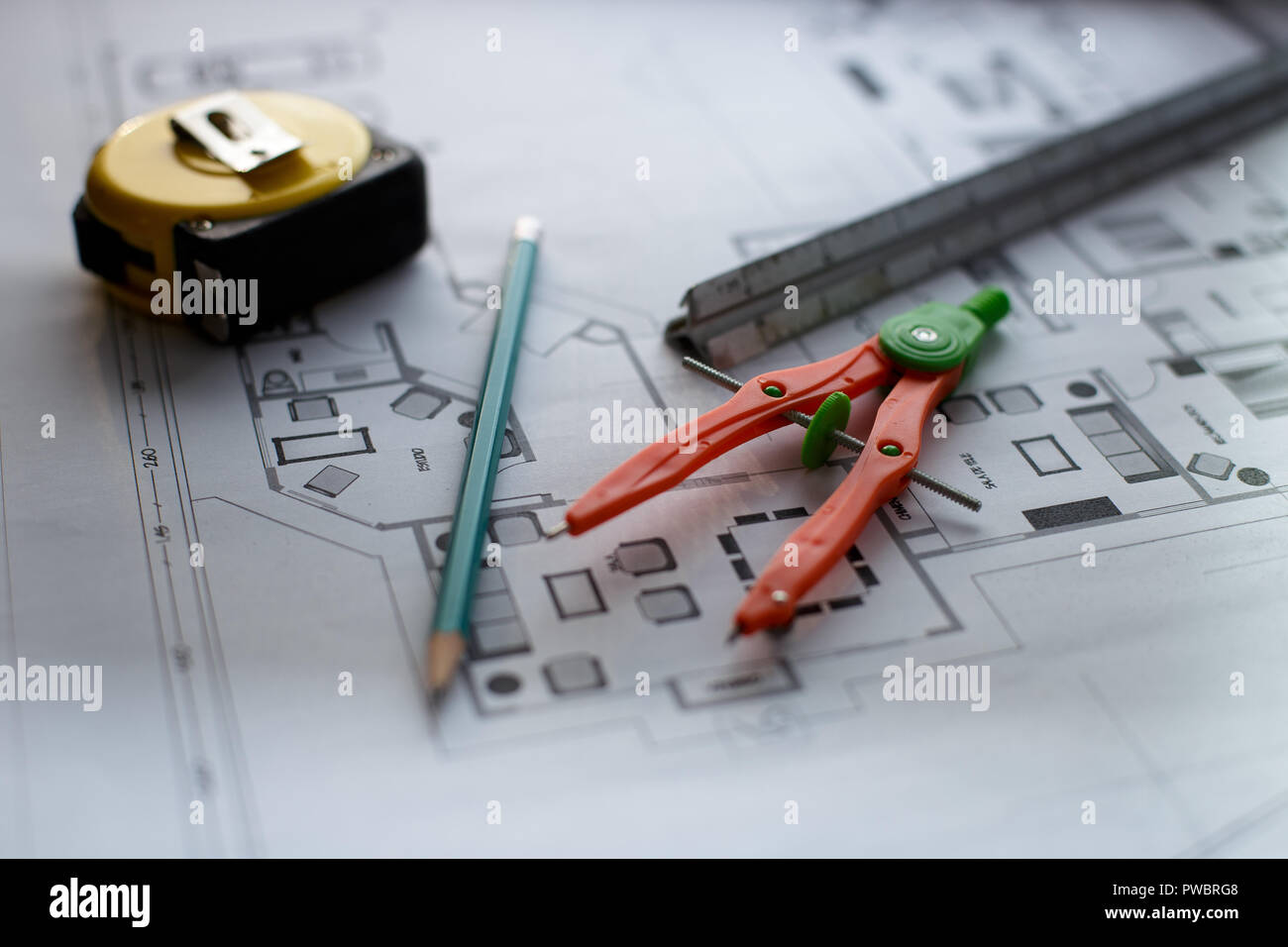Blueprint revision architecture Stock Photo - Alamy