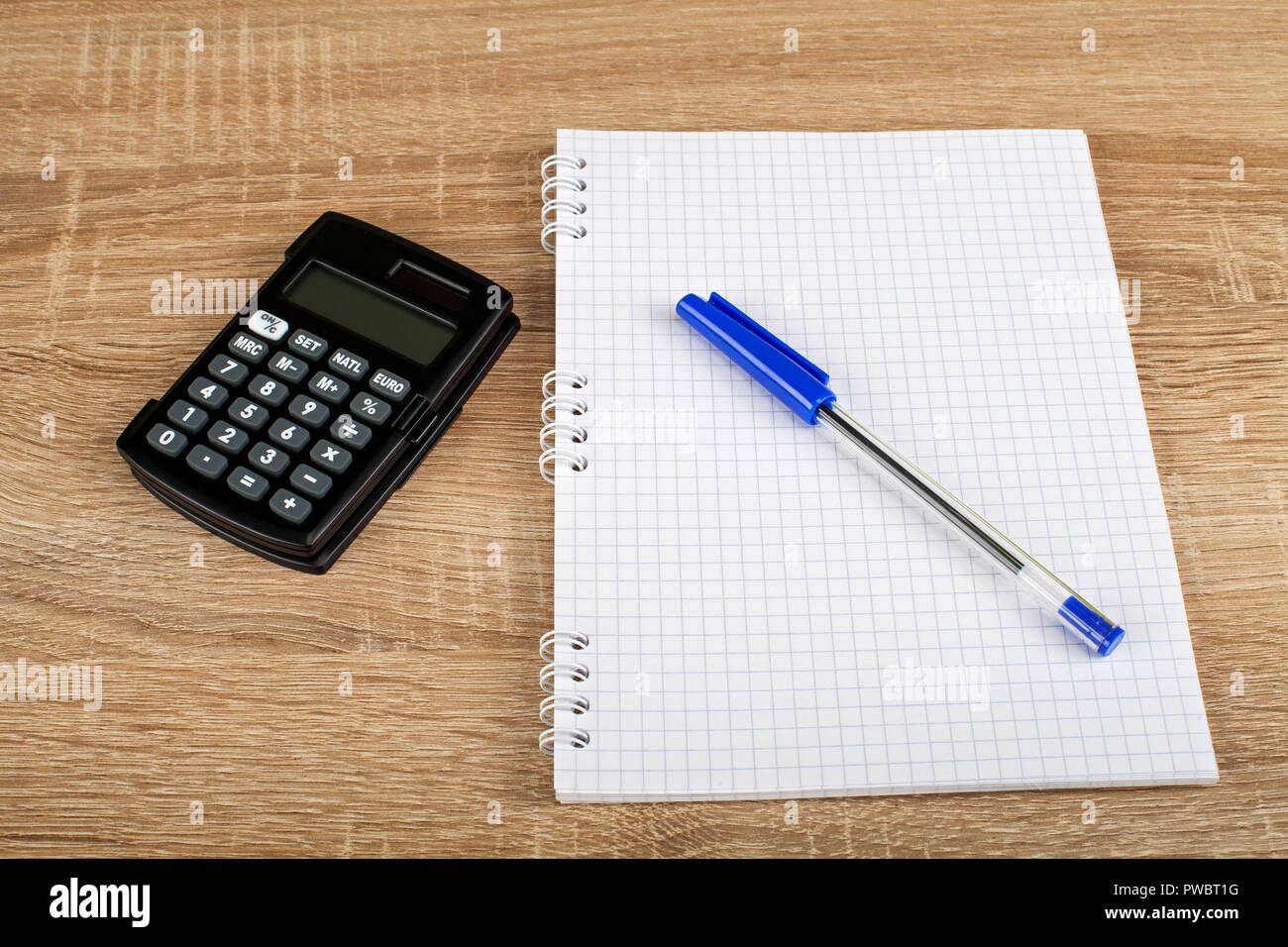 Counter, pen, notebook, compasses - school and office supplies on ...