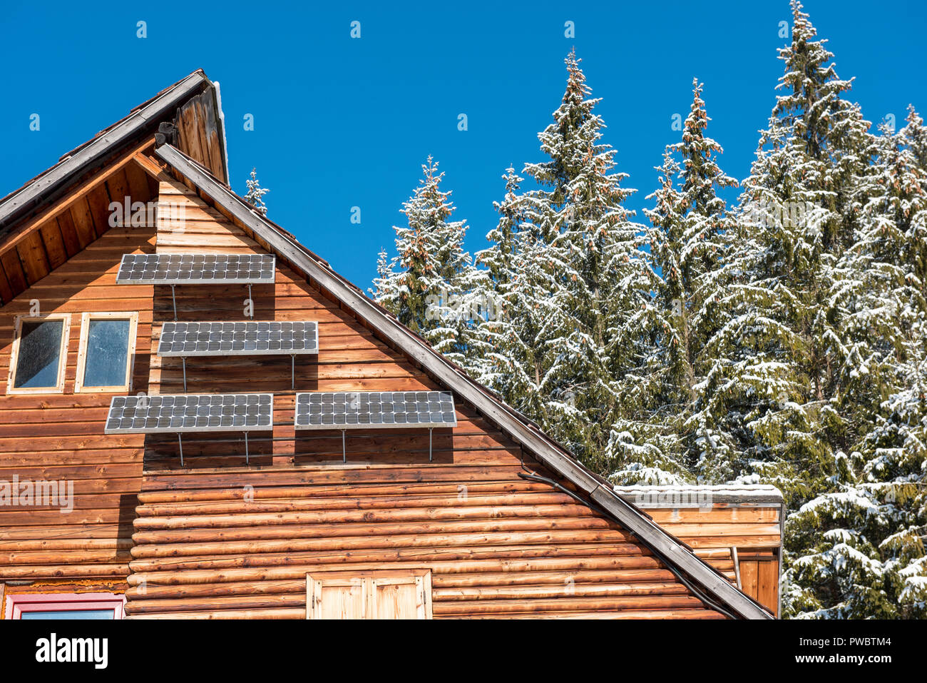 Solar panel snow mountain hi-res stock photography and images - Alamy