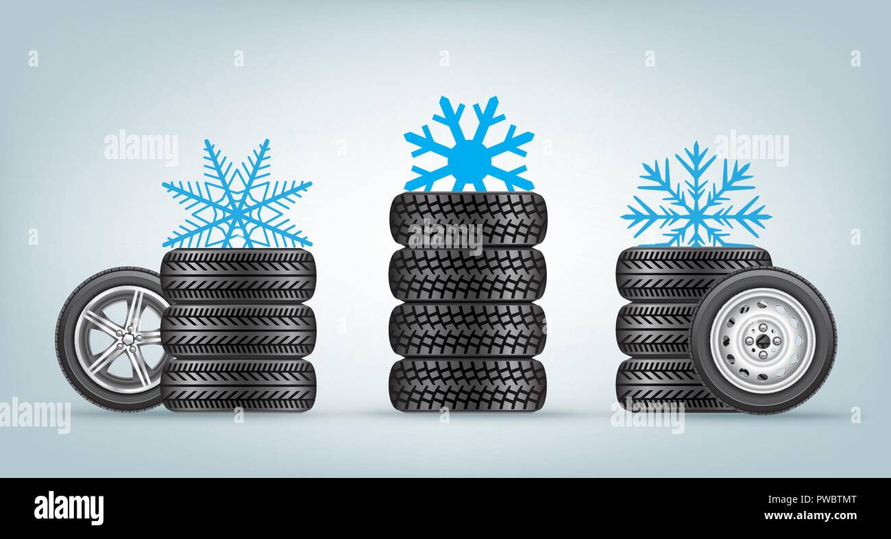 Four winter snow wheels hi-res stock photography and images - Alamy