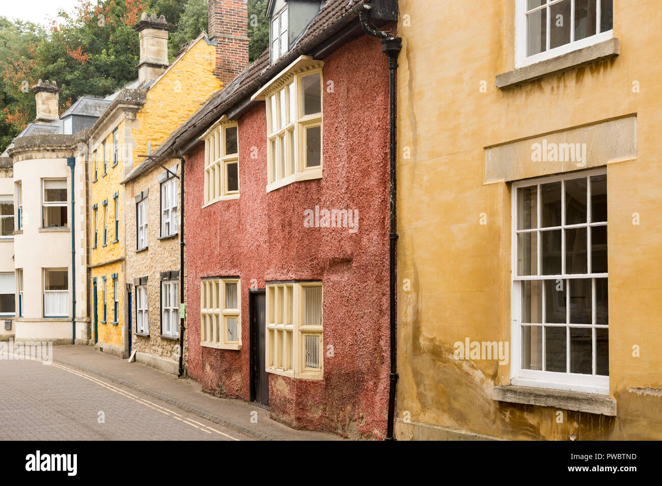 Historic row of houses in Patford Street, Calne, Wiltshire, England, UK ...