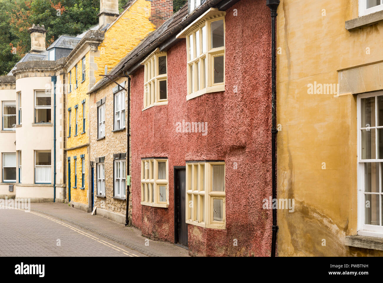 Historic row of houses in Patford Street, Calne, Wiltshire, England, UK ...