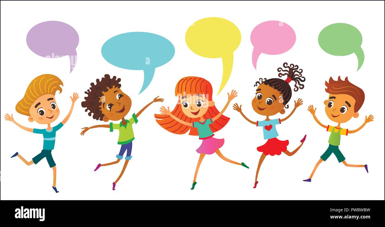 Vector cartoon girl speaking hi-res stock photography and images - Alamy