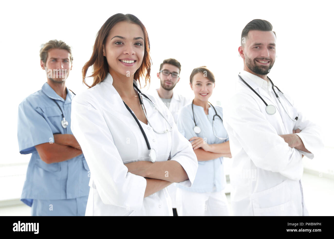 bottom view.professional team of doctors medical center Stock Photo - Alamy
