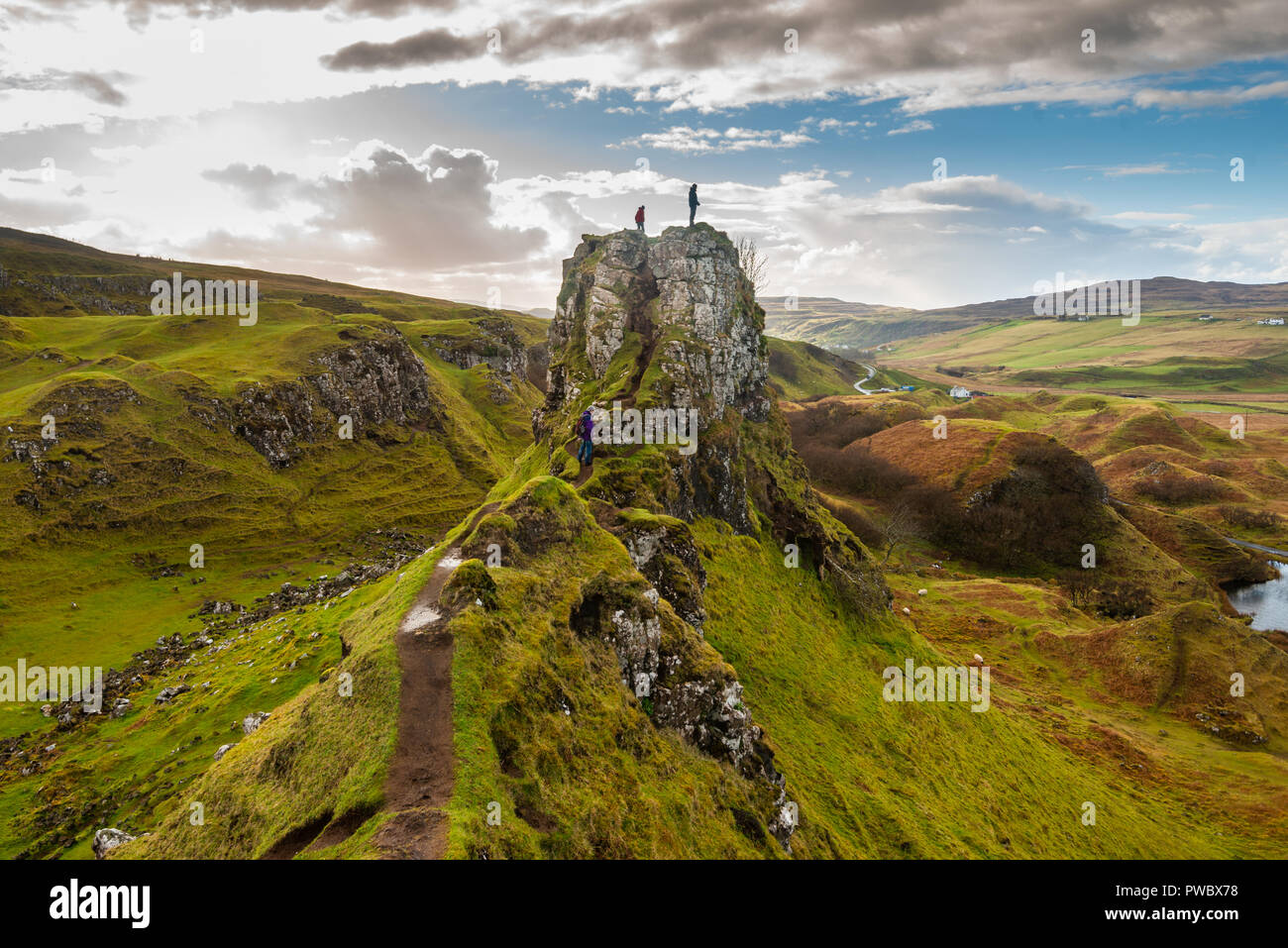 Hero image, People staying on Castle Ewen, Fairy Glen, Isle of Skye ...