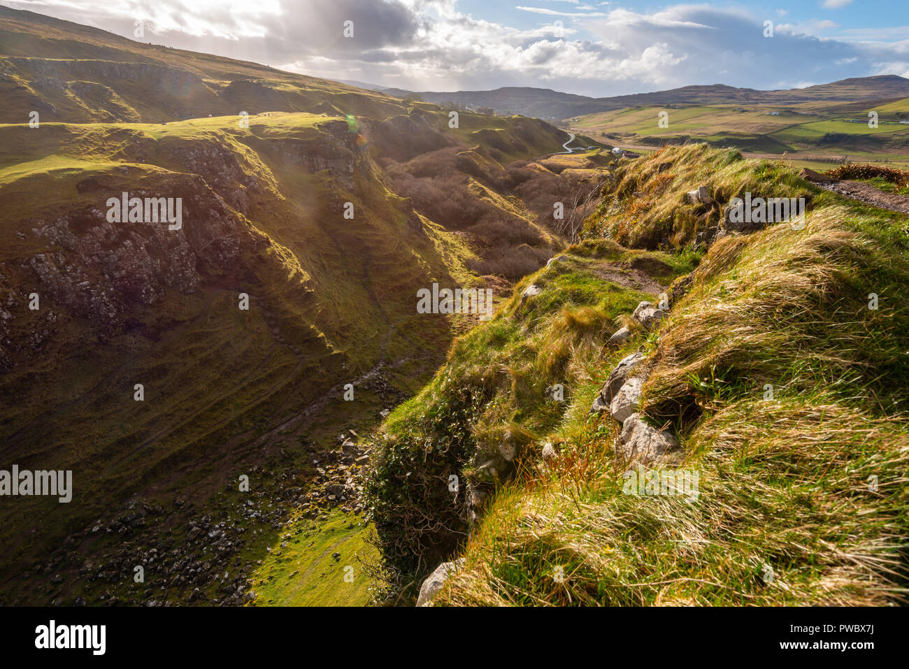View from the top of Castle Ewen, Fairy Glen, Isle of Skye, Scotland ...
