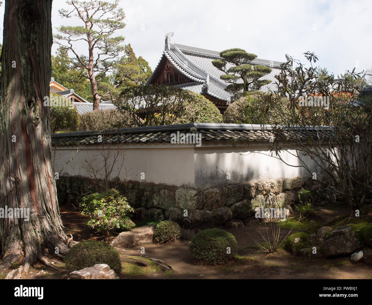 Temple garden, Kokubunji temple 29, Shikoku 88 temple pilgrimage, Kochi ...