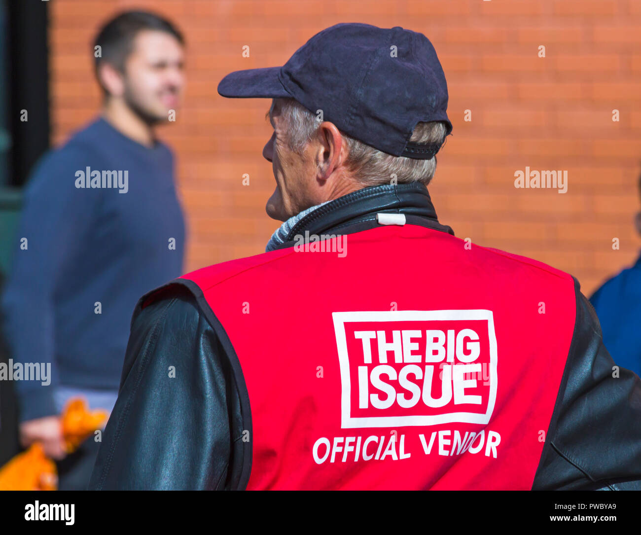 The Big Issue official vendor at Bournemouth, Dorset UK in October ...