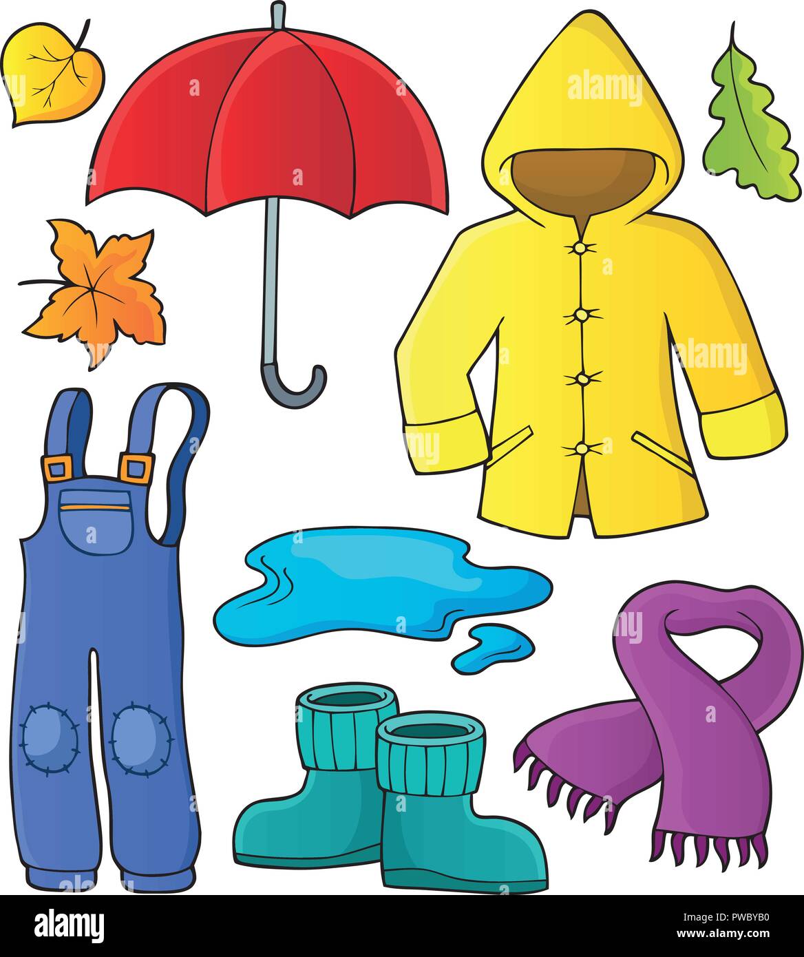 Autumn objects theme set 1 - eps10 vector illustration Stock Vector ...