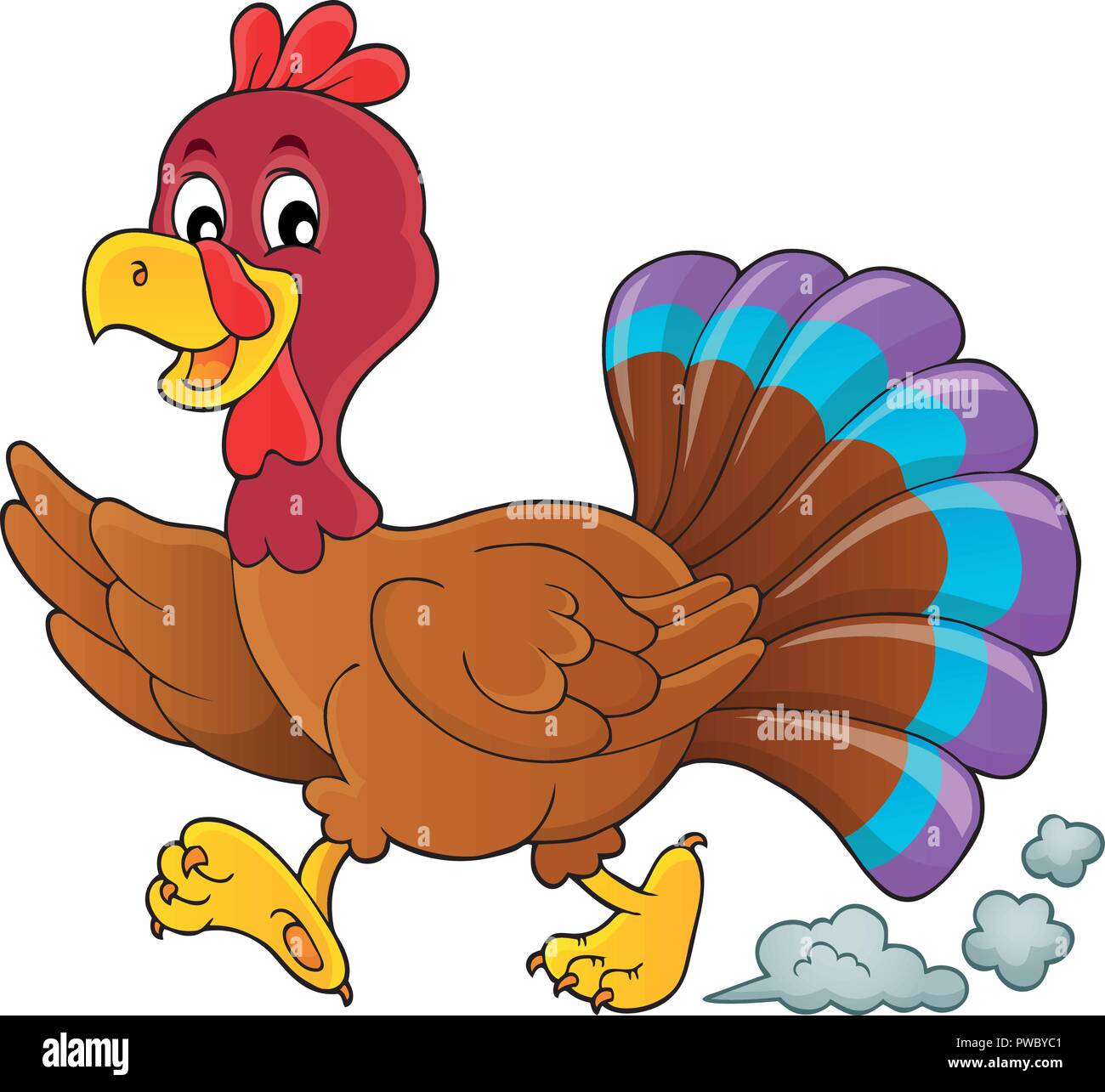 Running turkey bird theme image 1 - eps10 vector illustration Stock ...