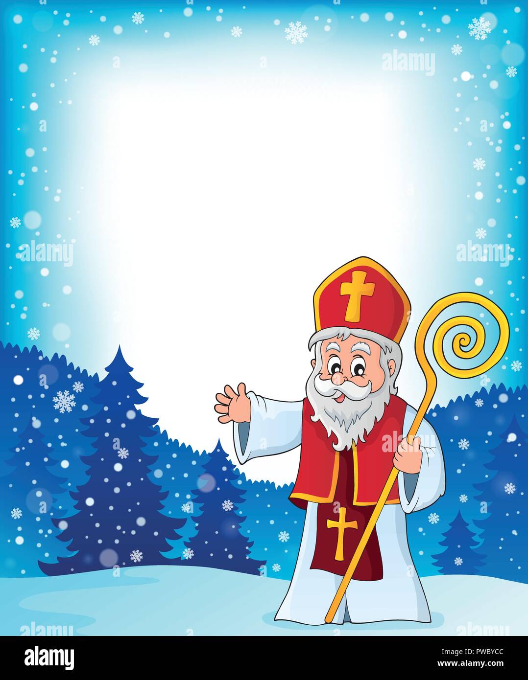 Saint Nicholas topic frame 1 - eps10 vector illustration Stock Vector ...