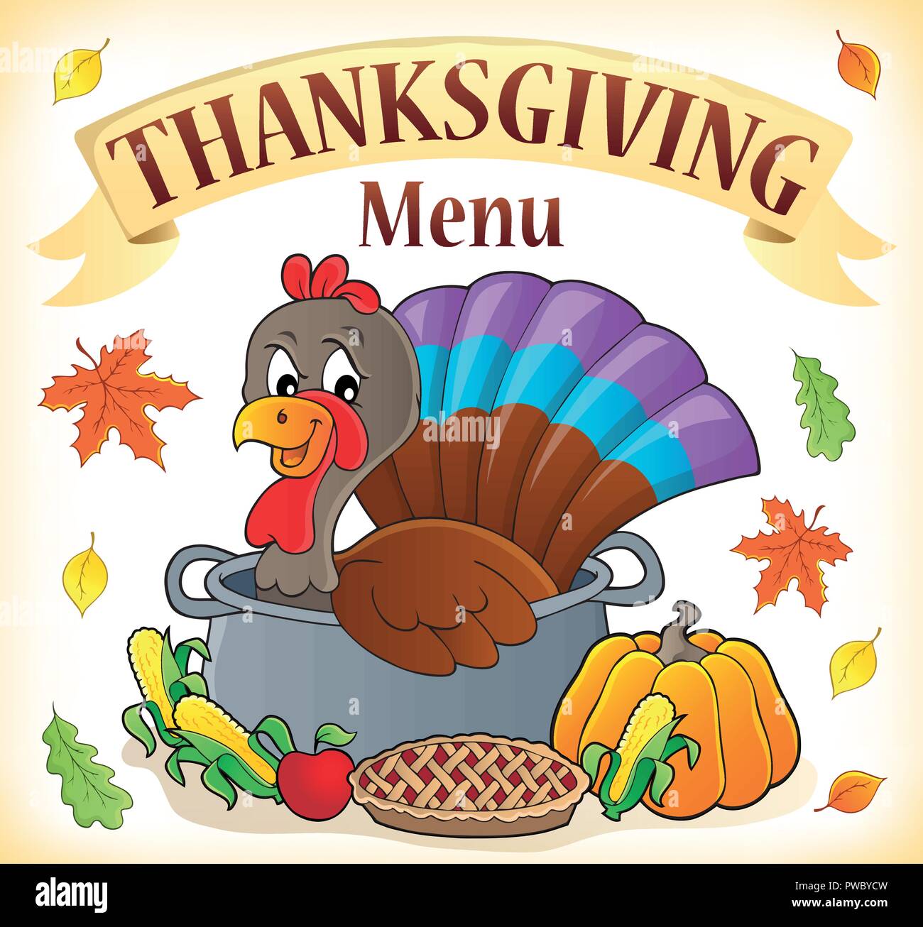 Thanksgiving menu topic image 1 - eps10 vector illustration Stock ...