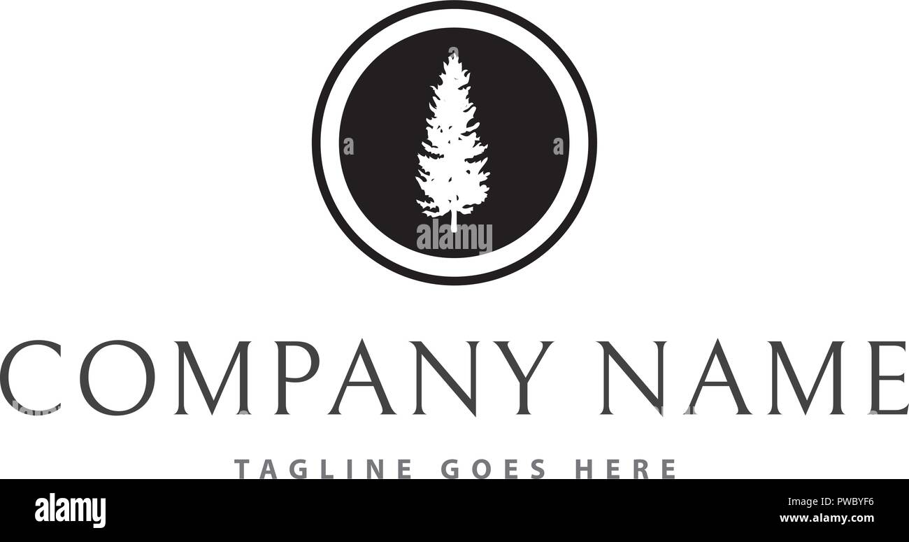 Pine in Circle vector logo image Stock Vector Image & Art - Alamy