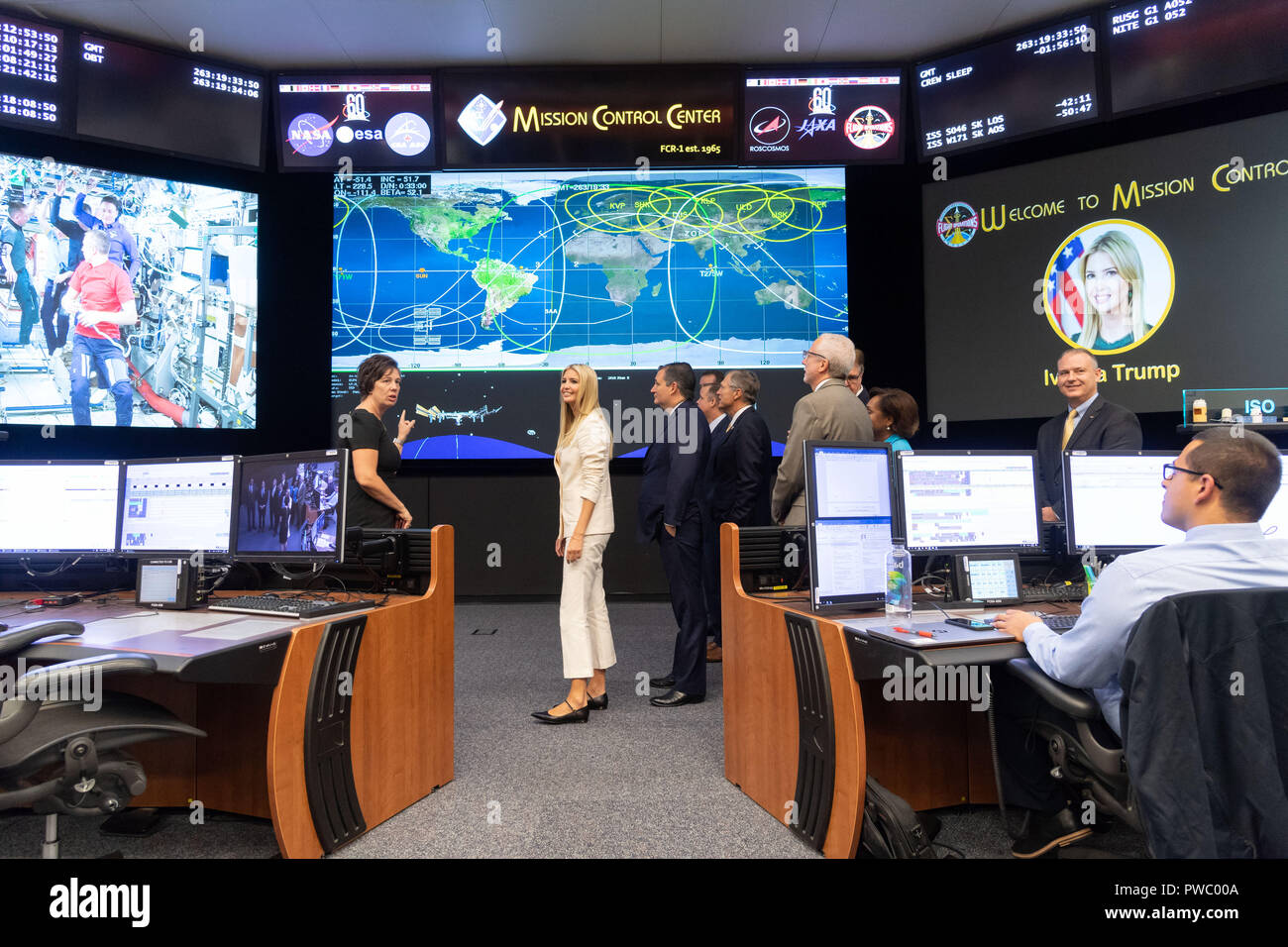 NASA Chief Flight Director Holly Ridings, left, shows Ivanka Trump ...