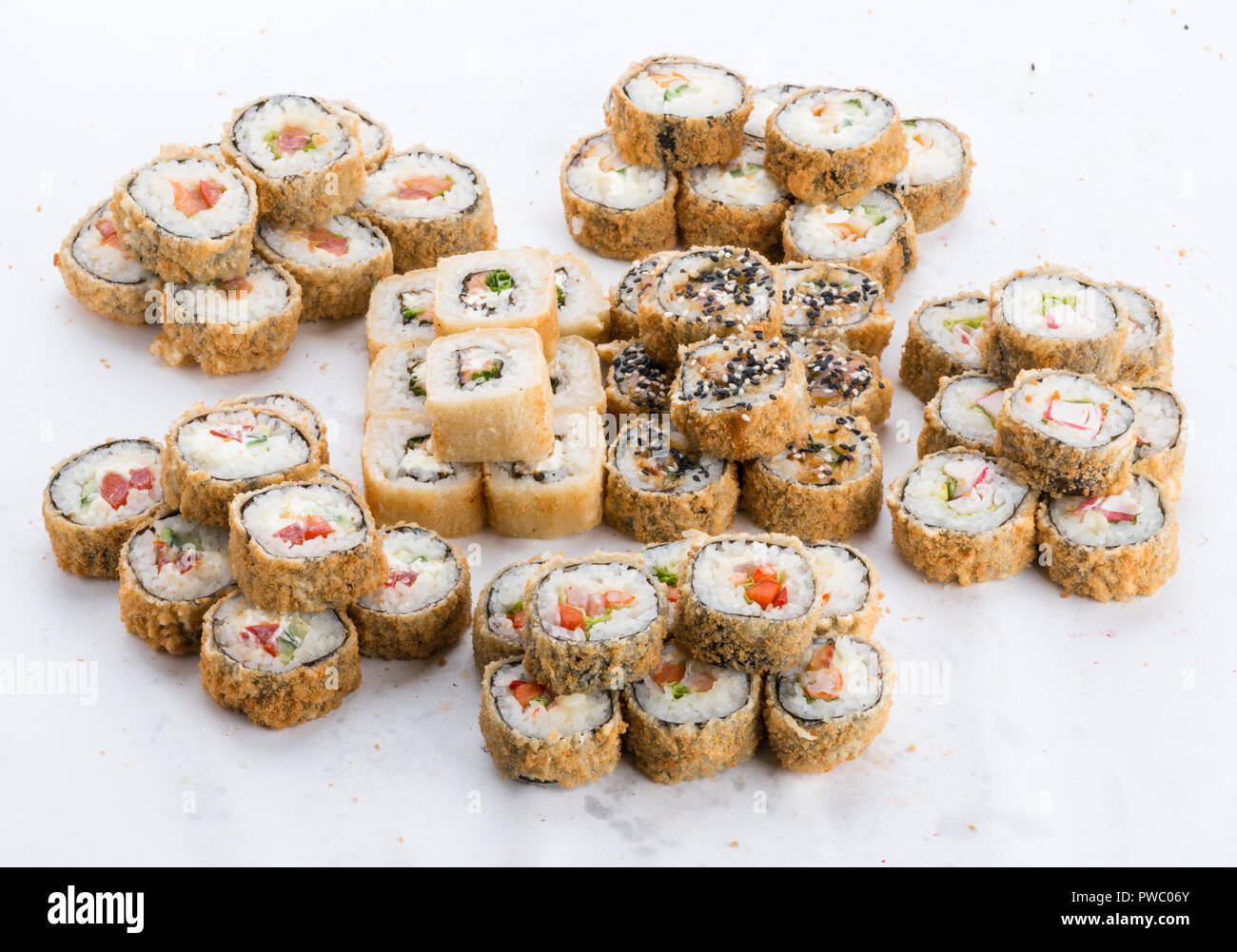 Japanese food restaurant, sushi maki gunkan roll plate or platter set ...