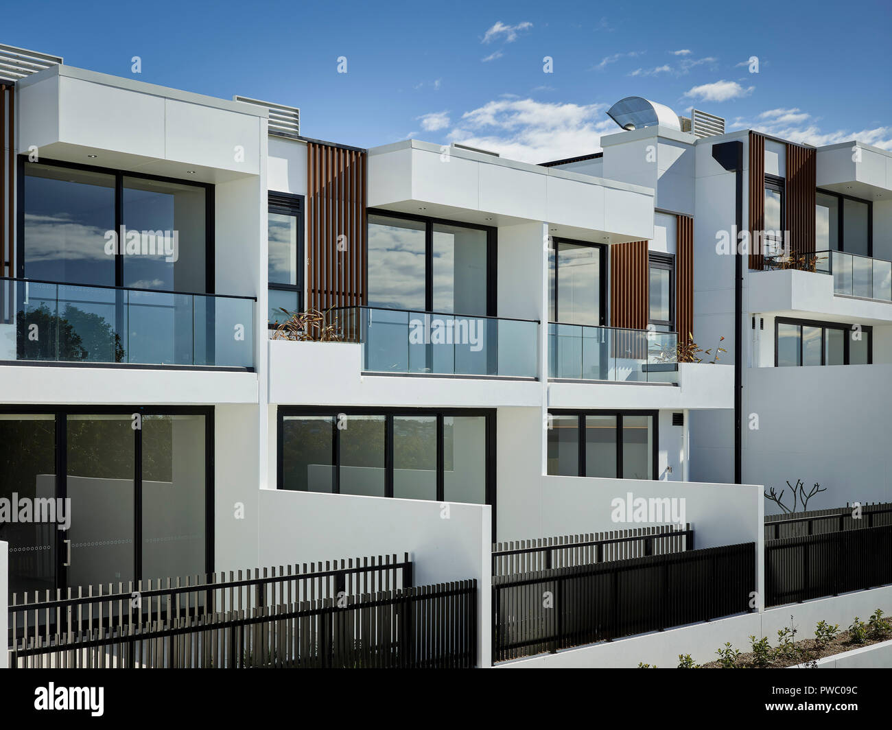 Rear facade. The Pavilions Freshwater, Freshwater, Australia. Architect ...