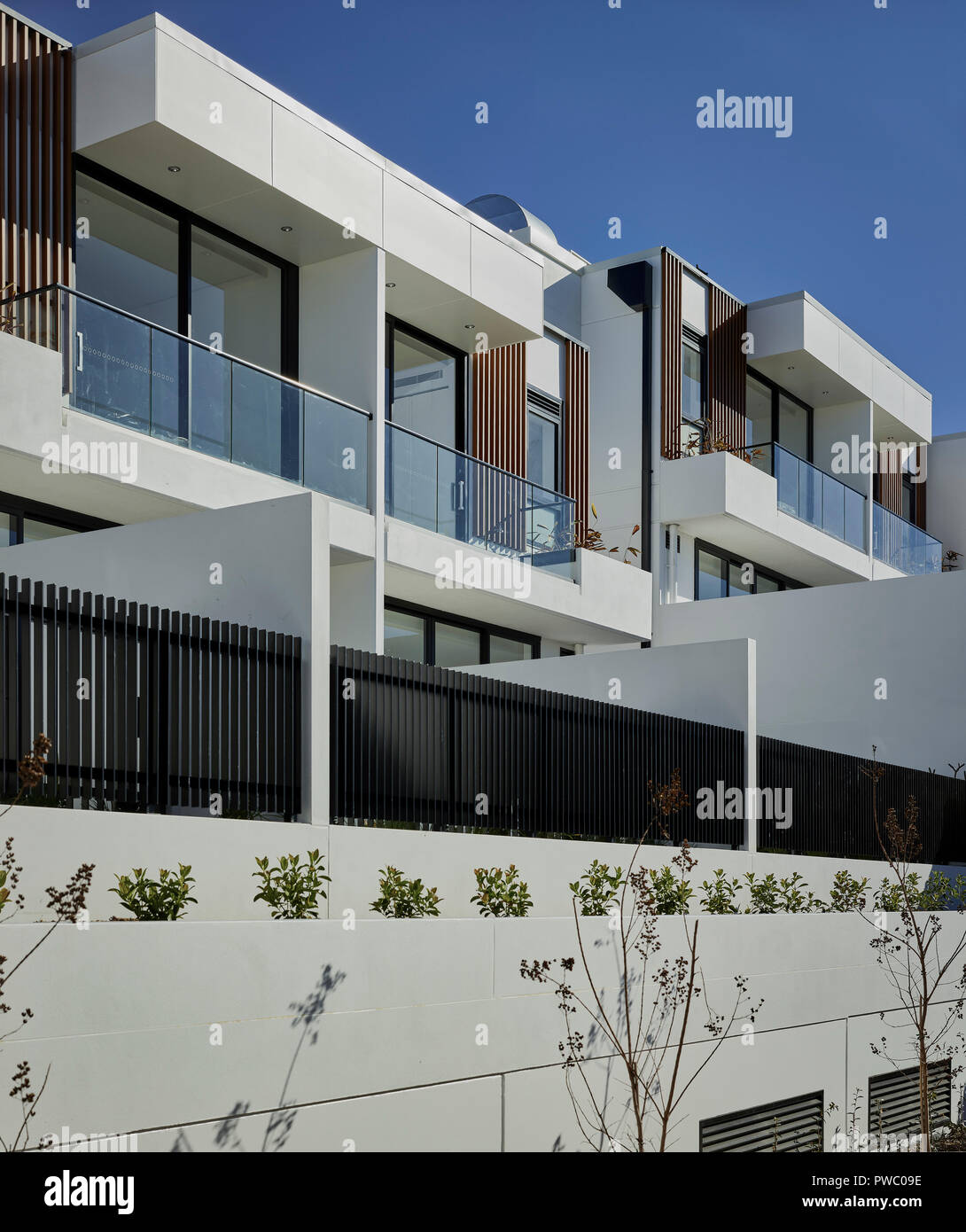 Rear facade. The Pavilions Freshwater, Freshwater, Australia. Architect ...