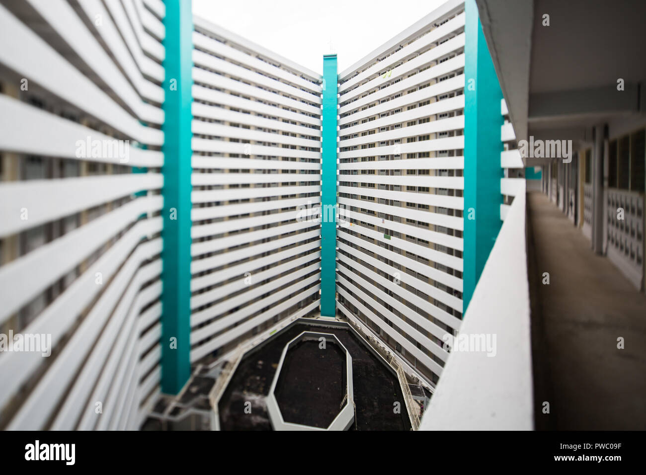 A diamond shape HDB block showing the corridor, located at Taman Jurong ...