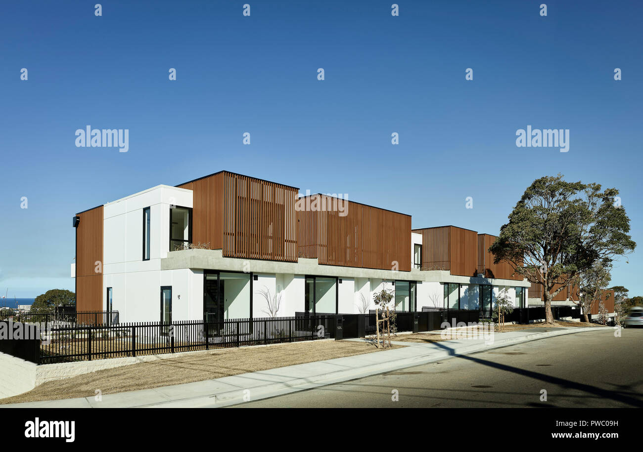Street elevation with screens shut. The Pavilions Freshwater ...
