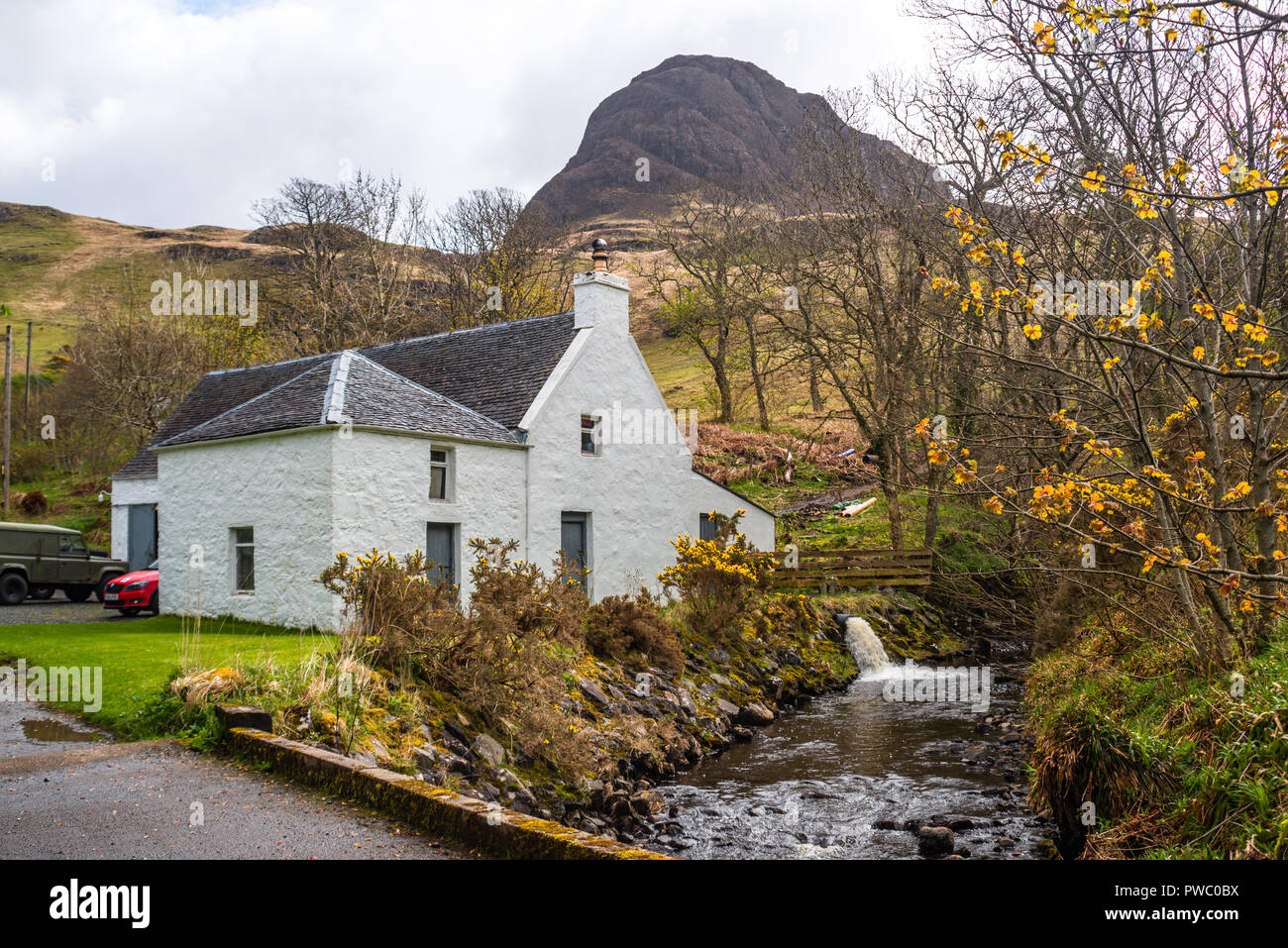 White cottage at Talisker River, in Talisker ,Talisker Bay, Isle of ...