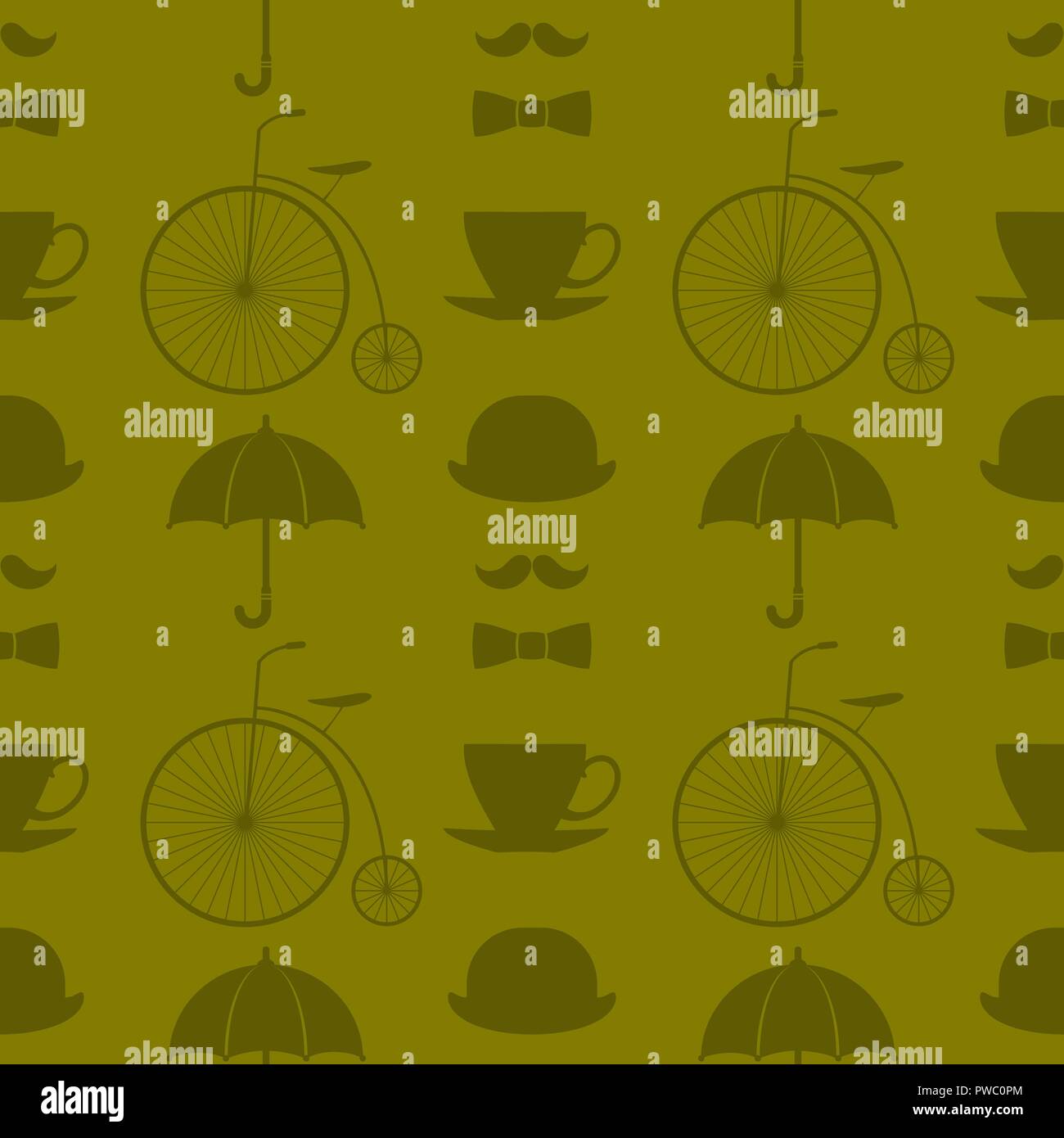 Green retro wallpaper pattern hi-res stock photography and images - Alamy