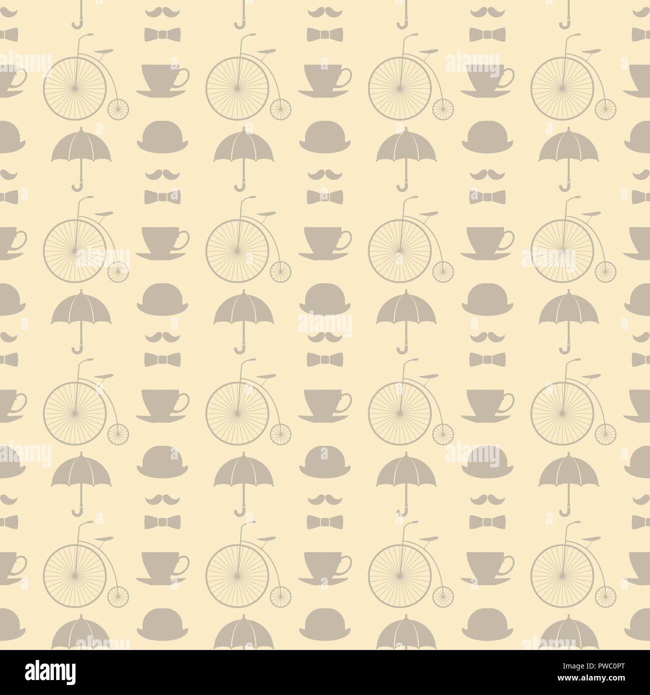 Seamless beige background with gray retro elements Stock Photo - Alamy