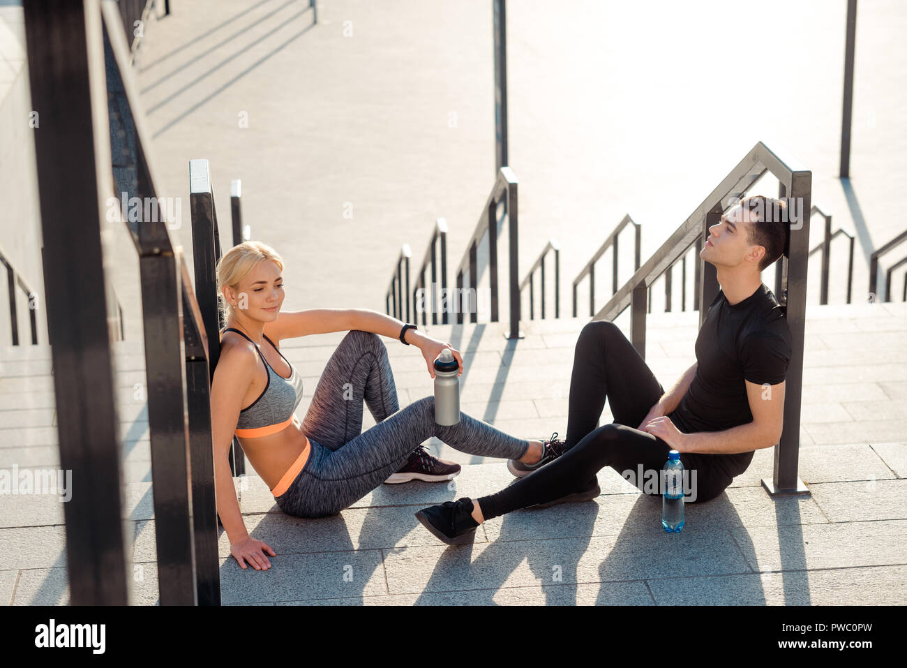 Female runners resting hi-res stock photography and images - Alamy