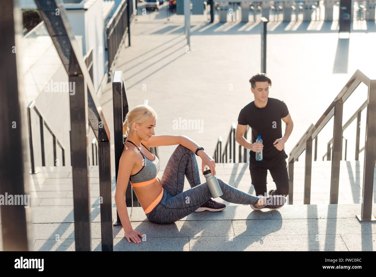 Two runners at morning workout Stock Photo - Alamy