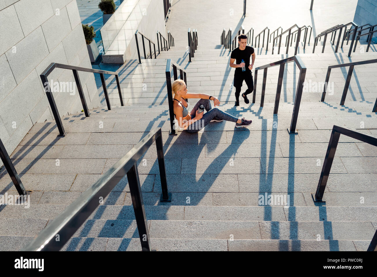 Short break from running workout Stock Photo - Alamy