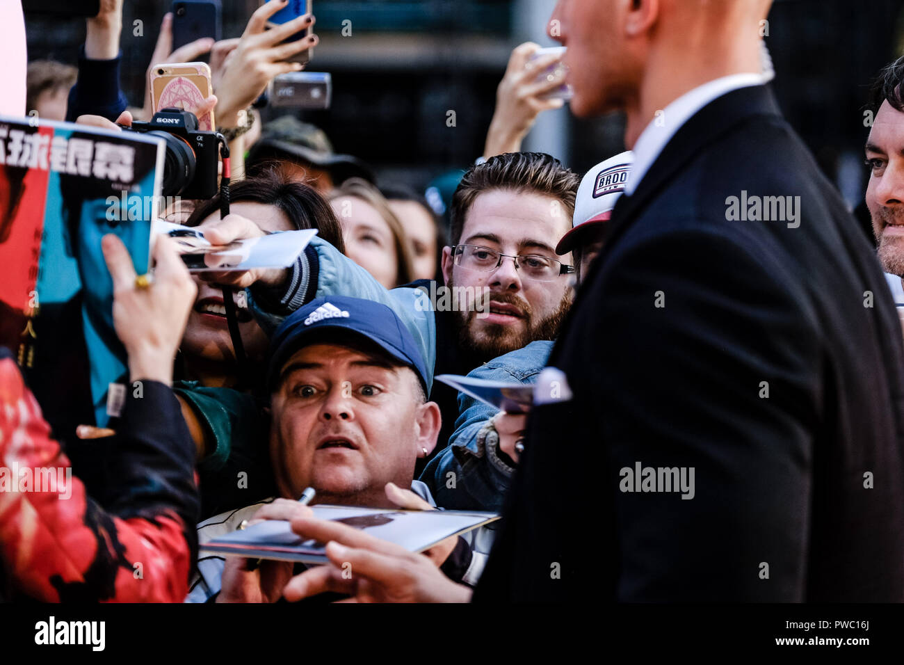 Actor Timothée Chalamet with fans at the London Film Festival Screening ...