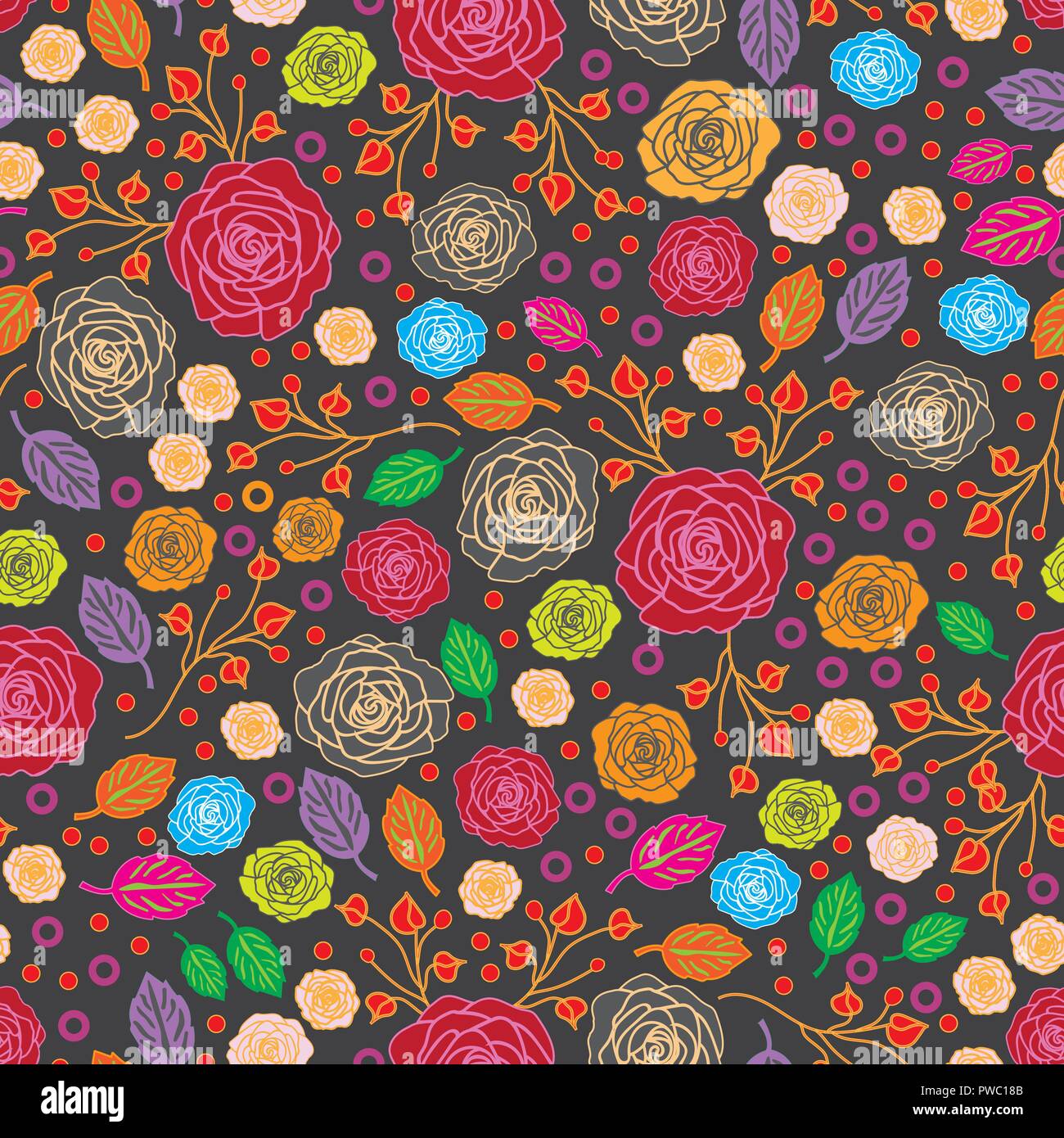 Roses Oriental-Flowers in BloomSeamless Repeat Pattern. Pattern ...