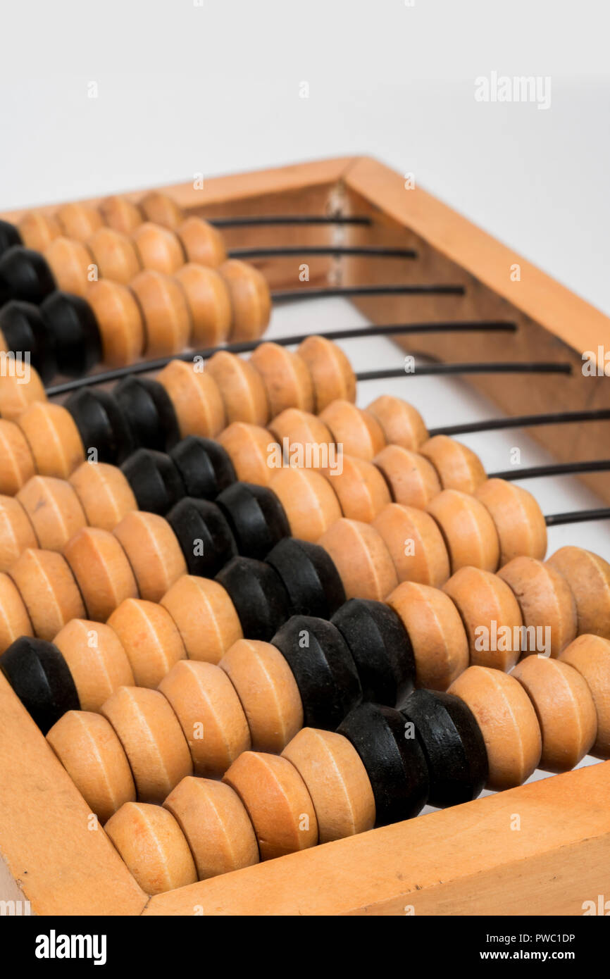 Wooden abacus on a white background Stock Photo - Alamy